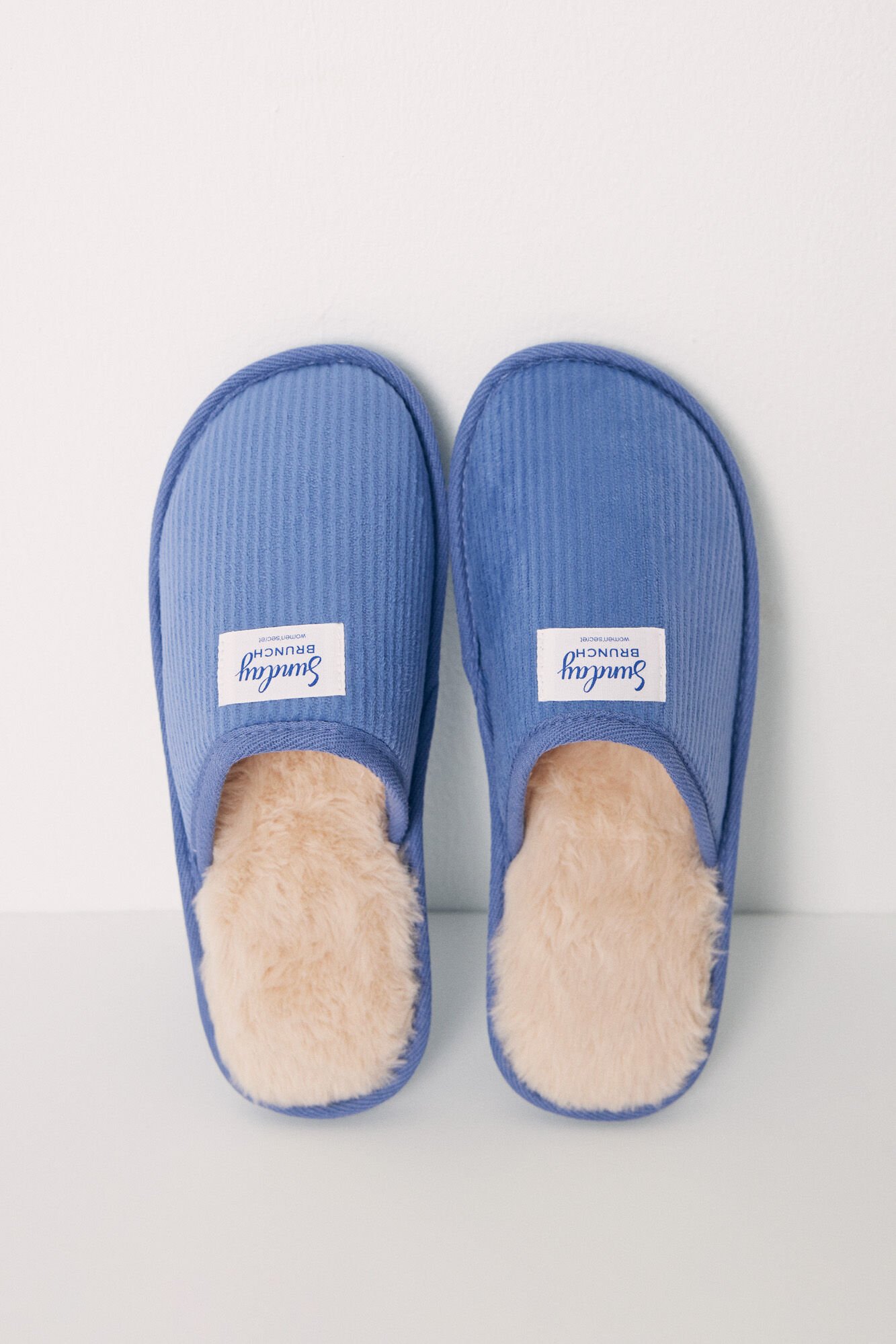 Blue bread open back house slippers - Labesny