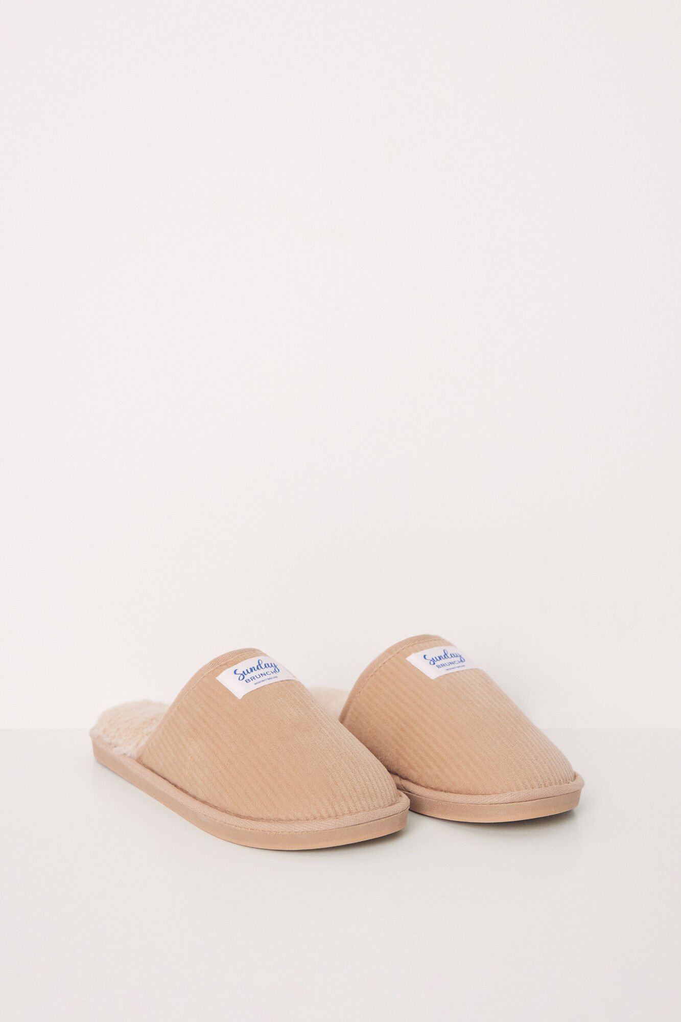 Beige bread open back house slippers - Labesny